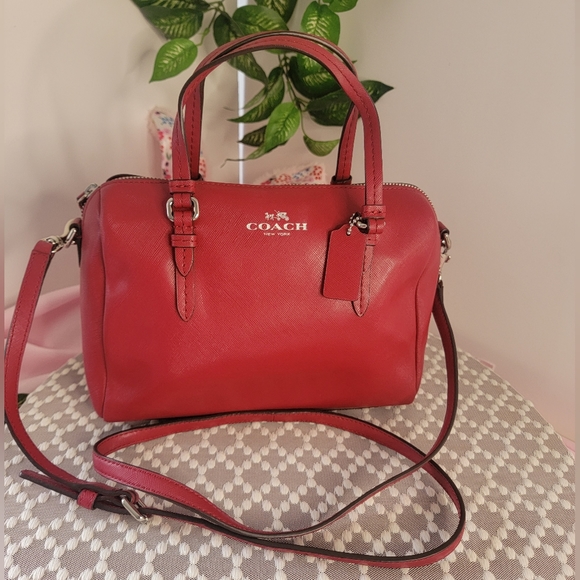 Coach | Bags | Coach Peyton Red Bag Strap Is Adjustable Removable ...